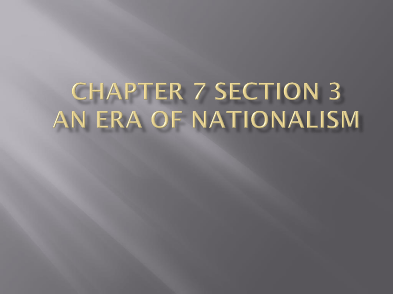 Era of Nationalism: US History Presentation