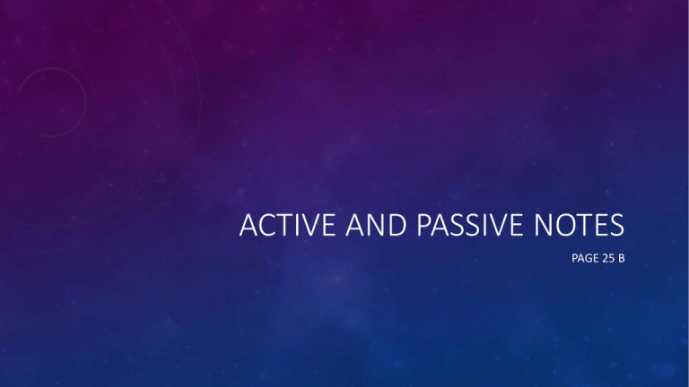 Active And Passive Notes 4291