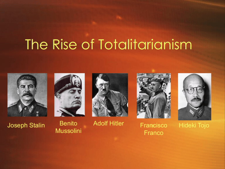 Rise of Totalitarianism: Stalin, Mussolini, Hitler