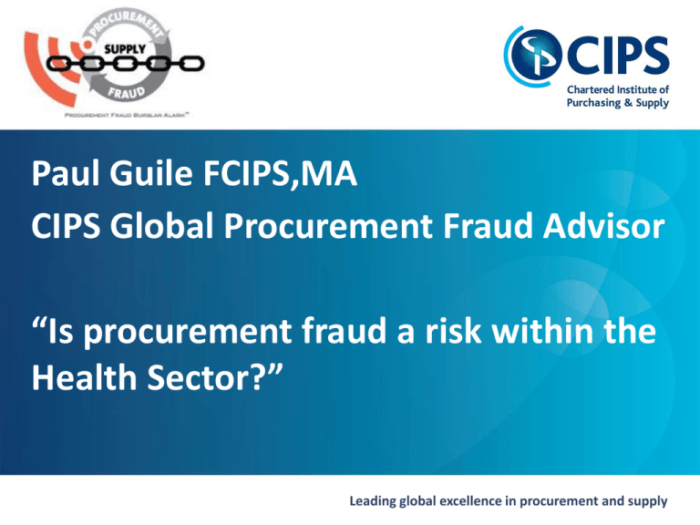 Procurement Fraud in Health Sector: Risks & Strategies