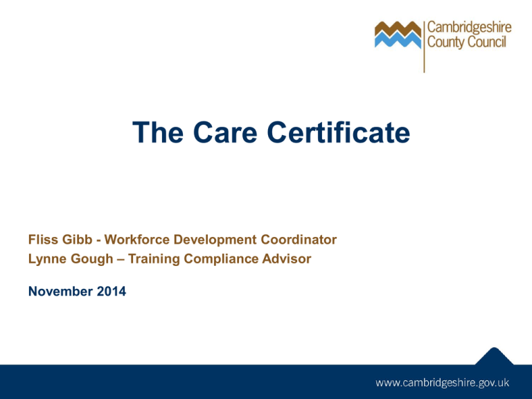 The Care Certificate: Training Standards for Healthcare Support