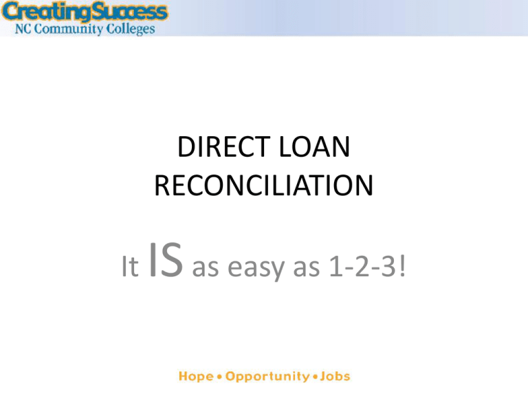 Direct Loan Reconciliation