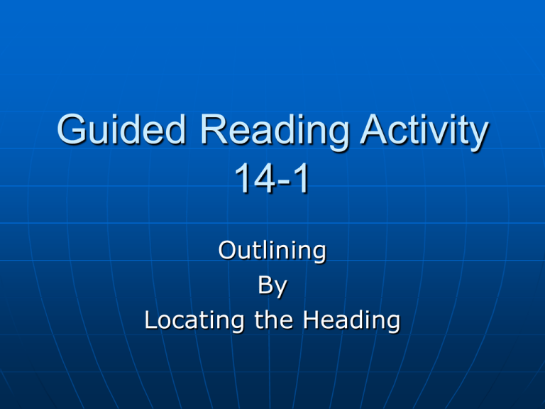 Guided Reading: 19th Century Reform Movements
