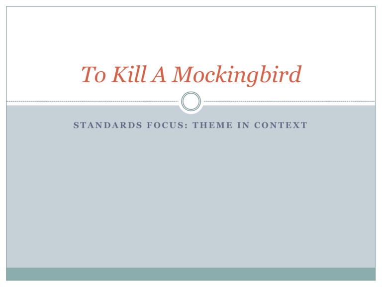 To Kill a Mockingbird: Themes & Symbolism Presentation