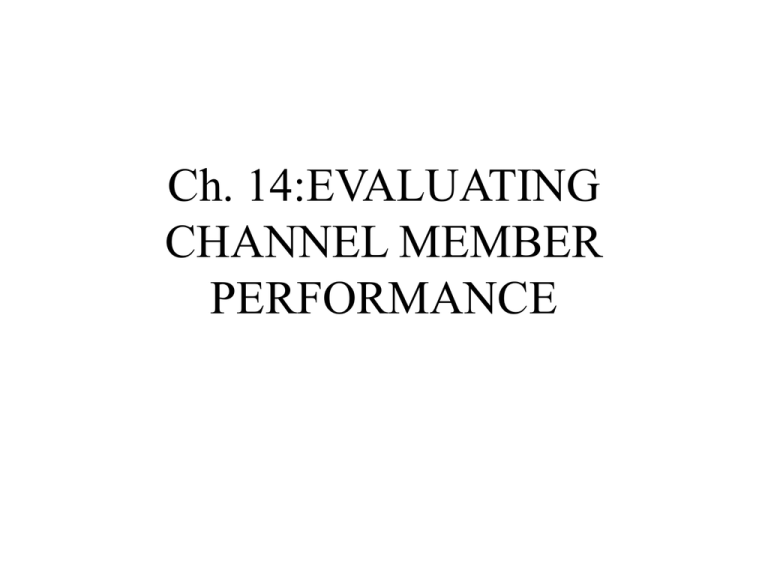 Evaluating Channel Member Performance: A Guide