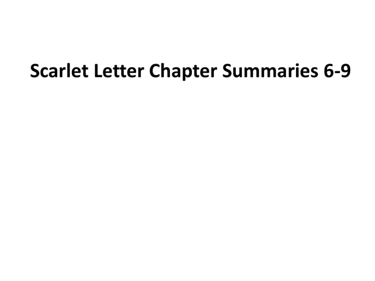 Scarlet Letter Chapters 6-9 Summaries