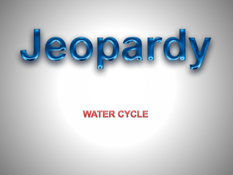 Water Cycle Jeopardy Game