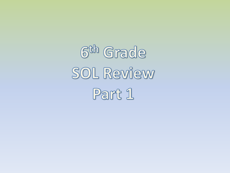 6th Grade Science SOL Review: Practice Questions