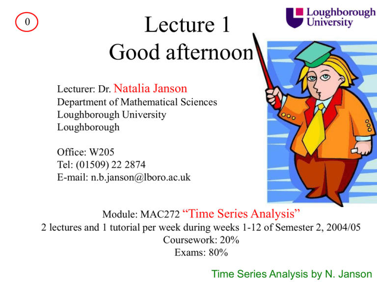 Time Series Analysis Lecture 1: Introduction