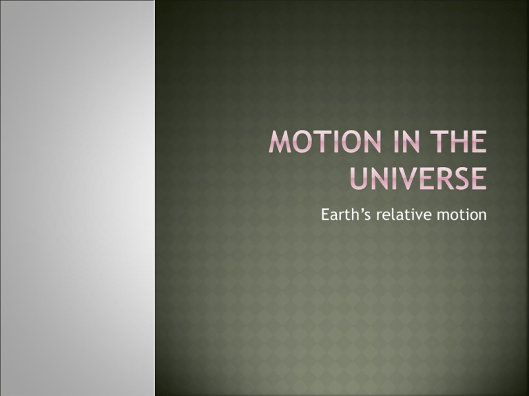 Earth's Motion in Space: A Presentation