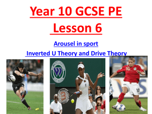 Arousal & Motor Skills: Drive, Inverted U, Catastrophe Theories