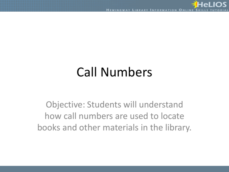 Library Call Numbers: Dewey Decimal & LOC Systems