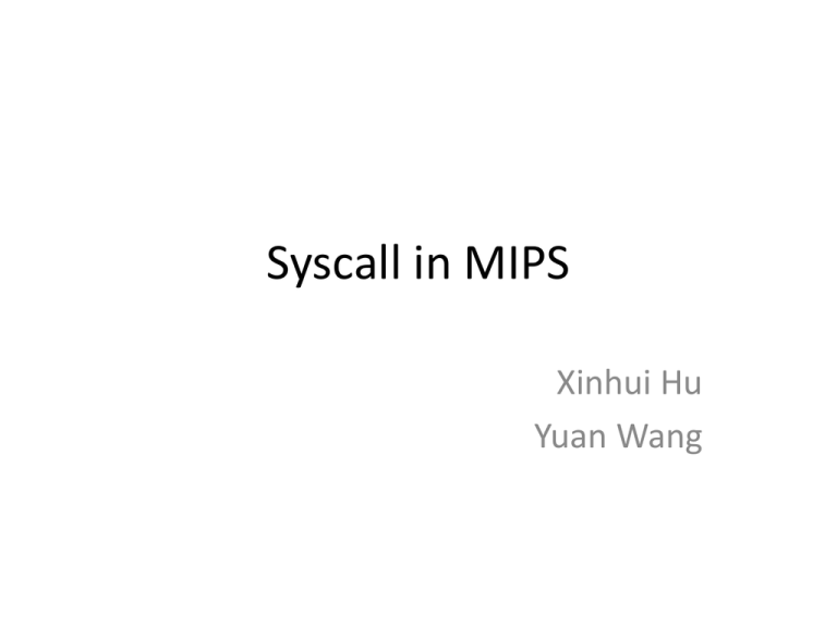Syscall in MIPS
