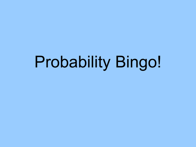 Probability Bingo