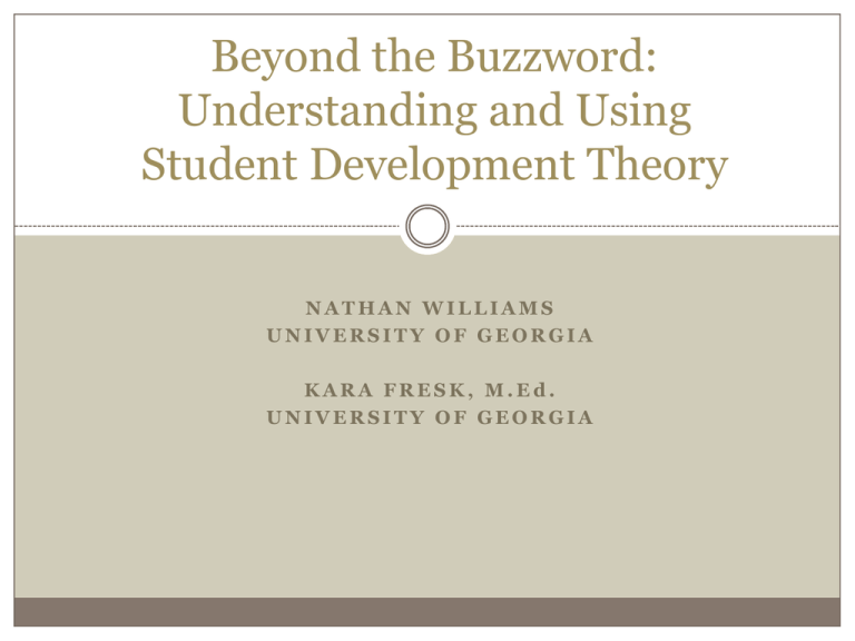Understanding and Using Student Development