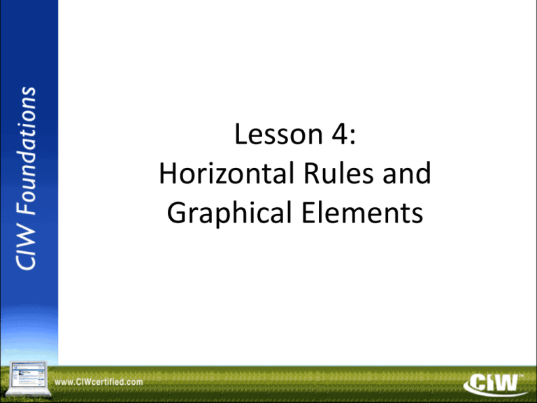 XHTML: Horizontal Rules & Graphical Elements - Web Design