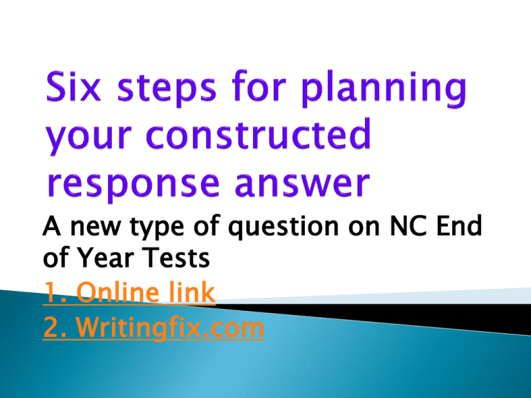 NC EOY Test: Constructed Response Answer Guide