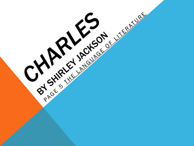 Charles by Shirley Jackson: Reading Comprehension Worksheet