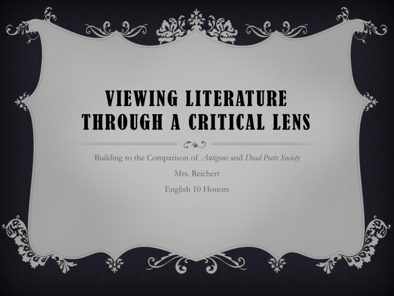 Viewing Literature Through a Critical LENS