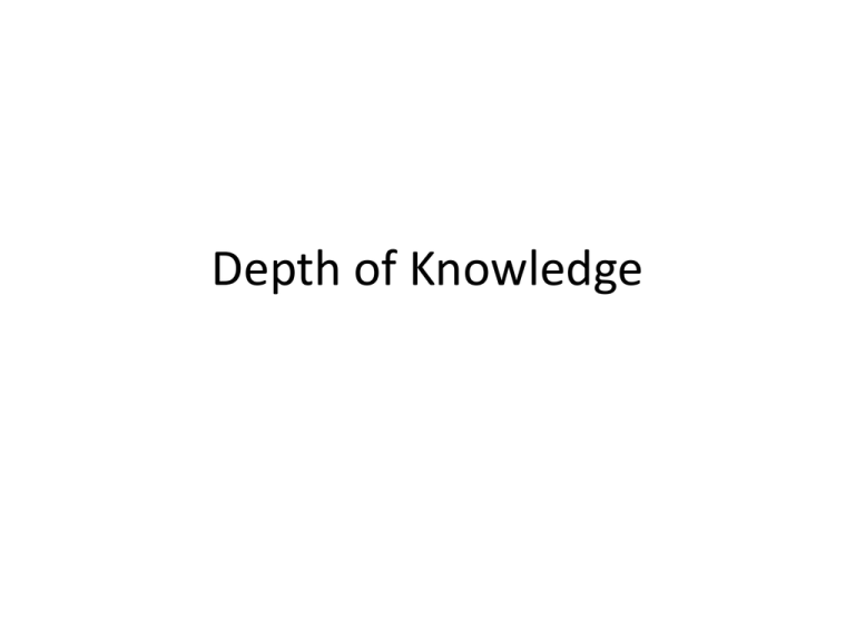 Depth of Knowledge