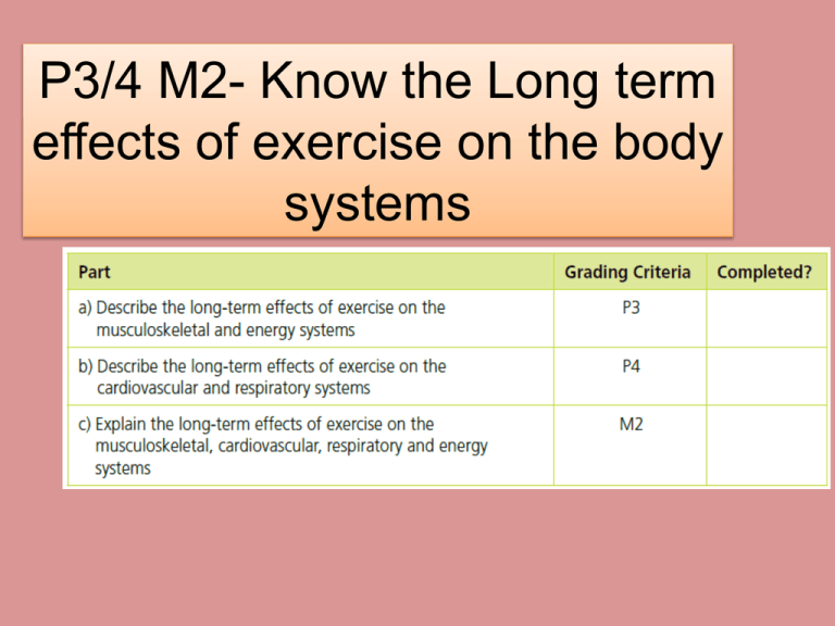 Long-Term Effects of Exercise on Body Systems