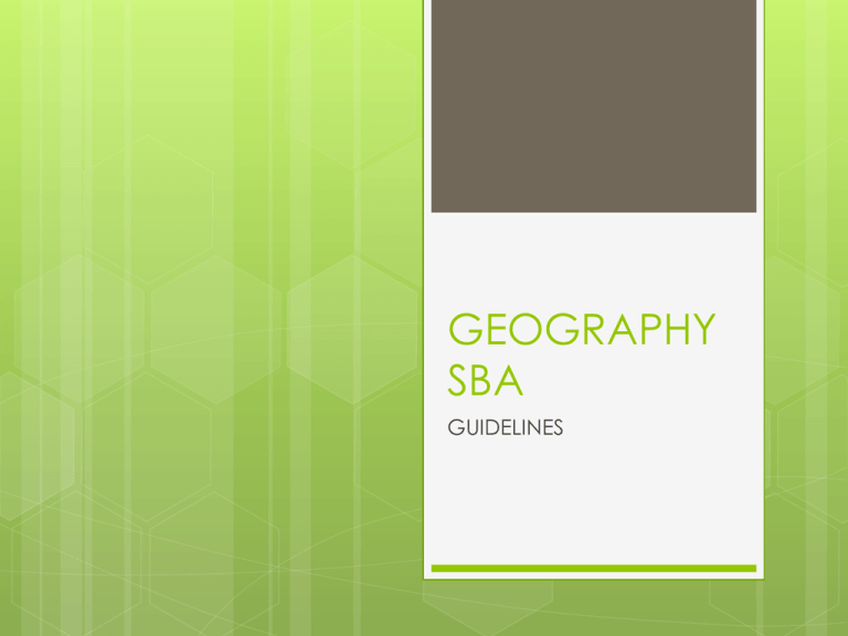 Geography SBA Guidelines: Project Structure & Content