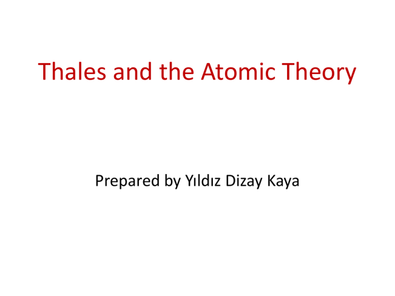 Thales and Atomic Theory: A Historical Perspective