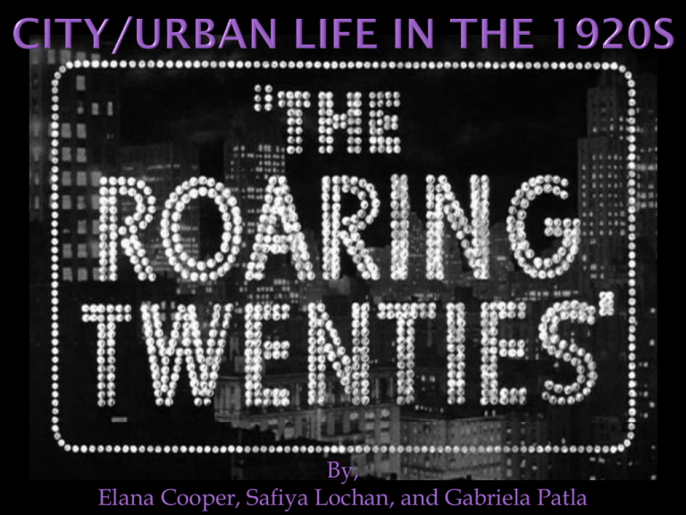 City/Urban Life in the 1920s