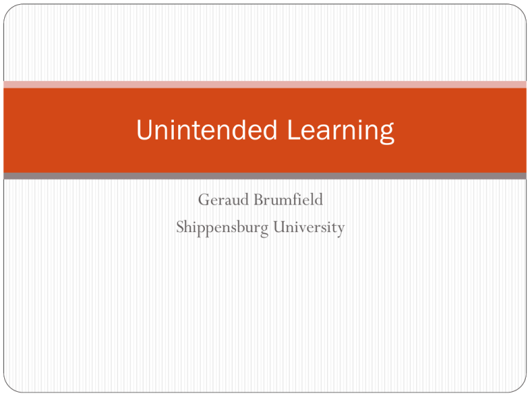 Unintended Learning: Informal Education Strategies