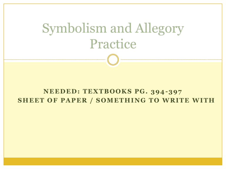 Symbolism & Allegory Practice: The Happy Man's Shirt