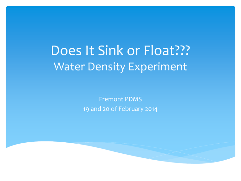 Water Density Experiment: Sink or Float?