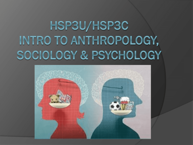 HSP3U/HSP3C: Anthropology, Sociology & Psychology Course Outline