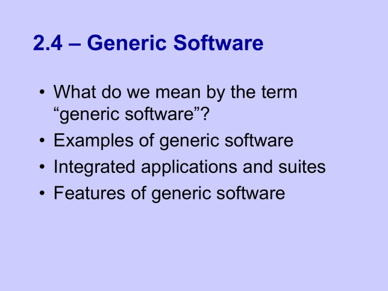 Generic Software