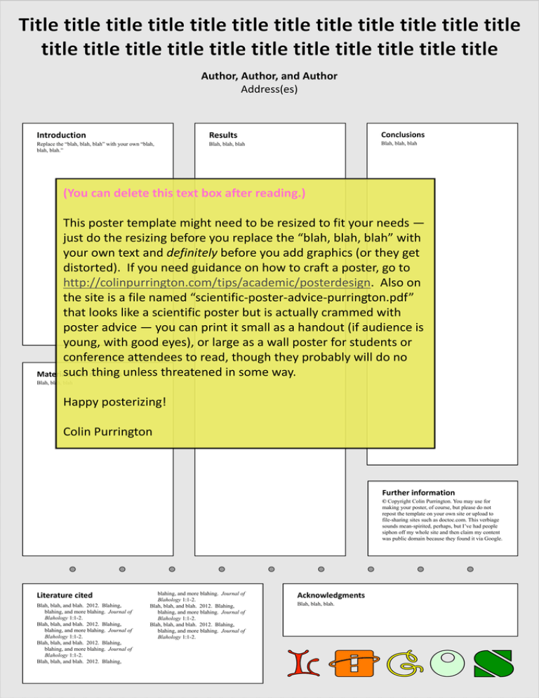 Poster template - Colin Purrington