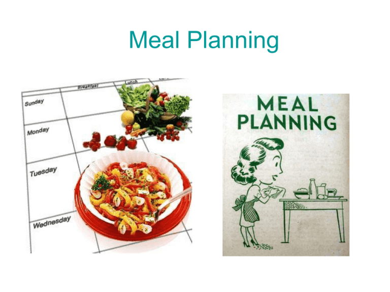 Meal Planning: Patterns, Principles, and Time Management
