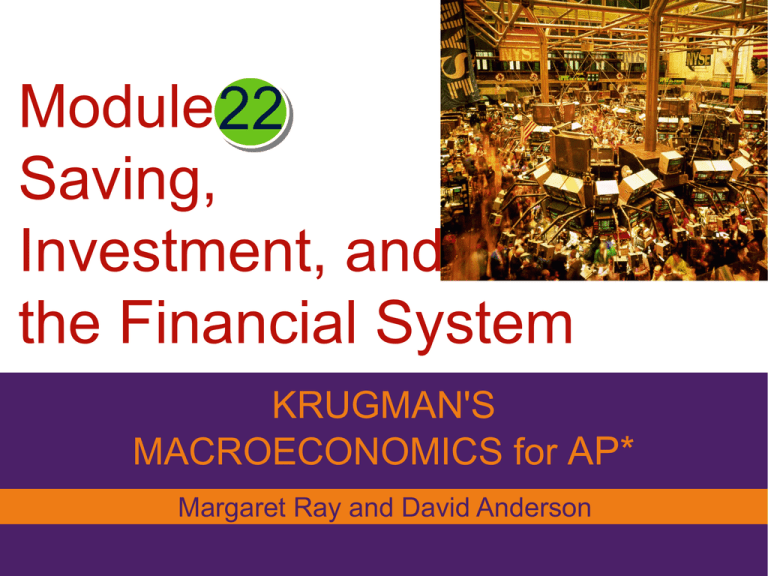 Saving, Investment & Financial System: AP Macroeconomics
