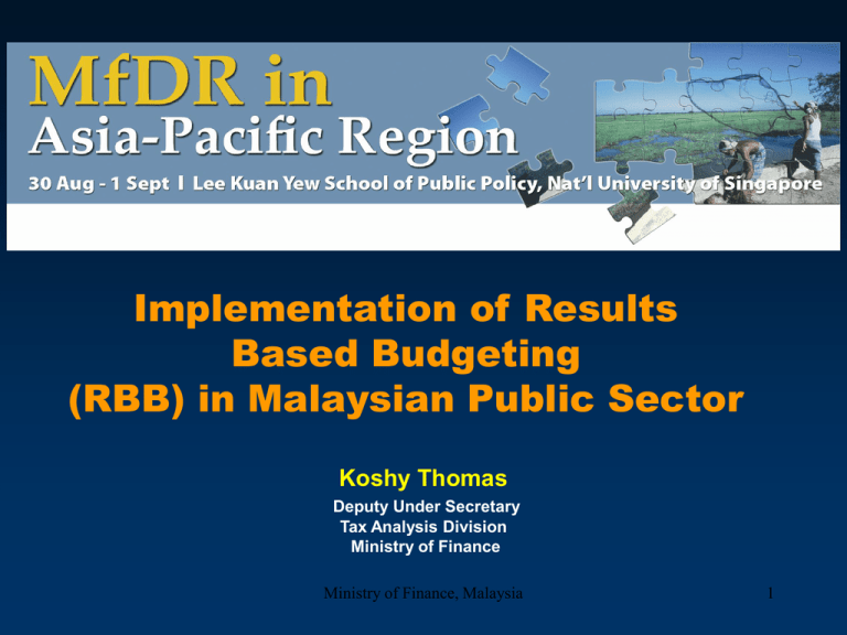 RBB Implementation in Malaysian Public Sector