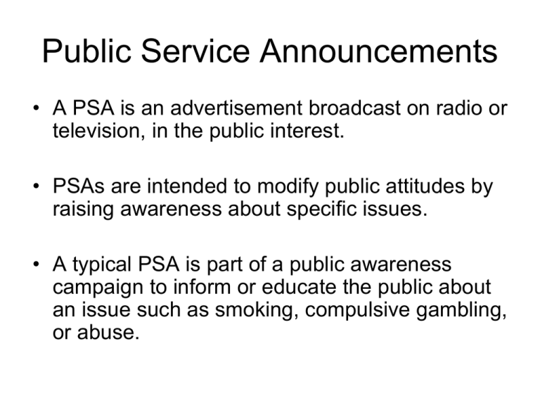 Public Service Announcements (PSAs) Explained