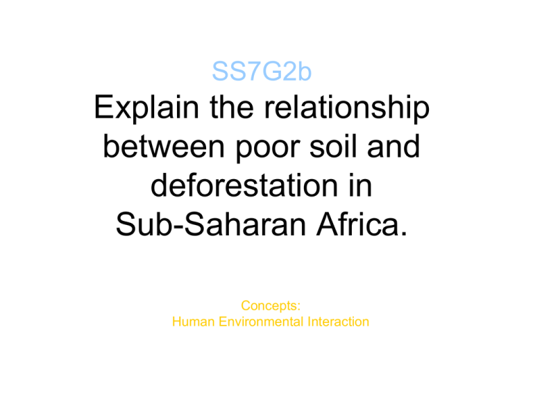 Deforestation & Desertification in Sub-Saharan Africa