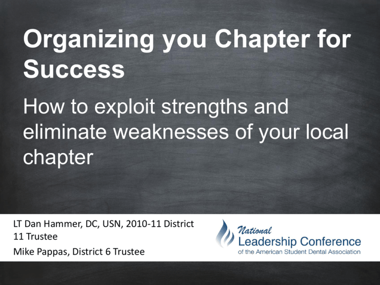 Chapter Organization & Leadership: A Guide to Success