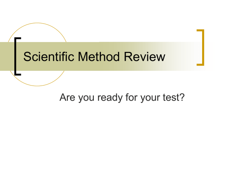 Scientific Method Review