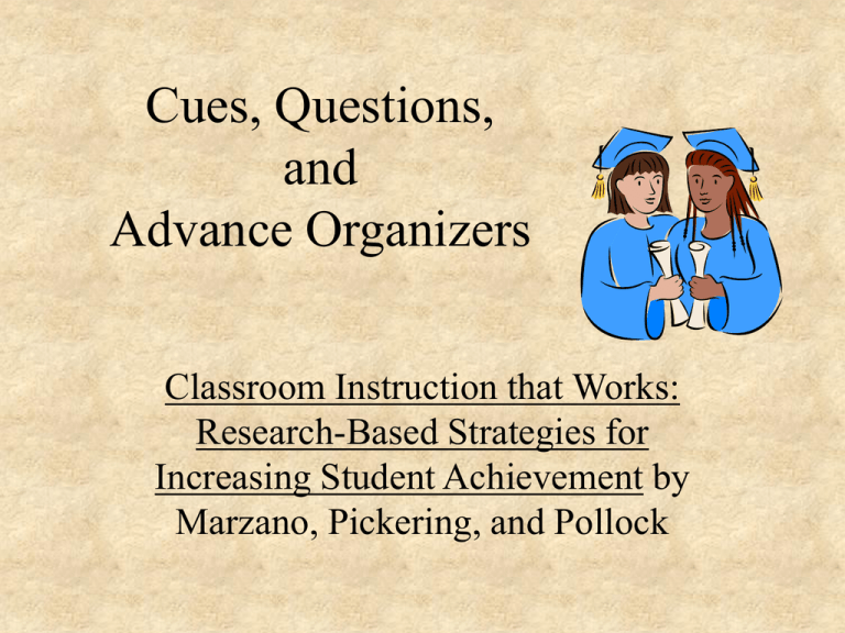 Cues, Questions, and Advance Organizers in Education