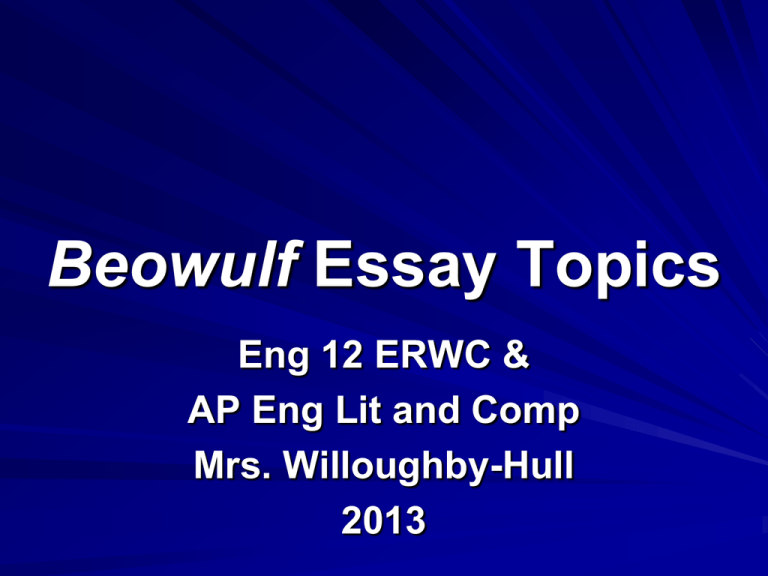 Beowulf Essay Topics for High School English