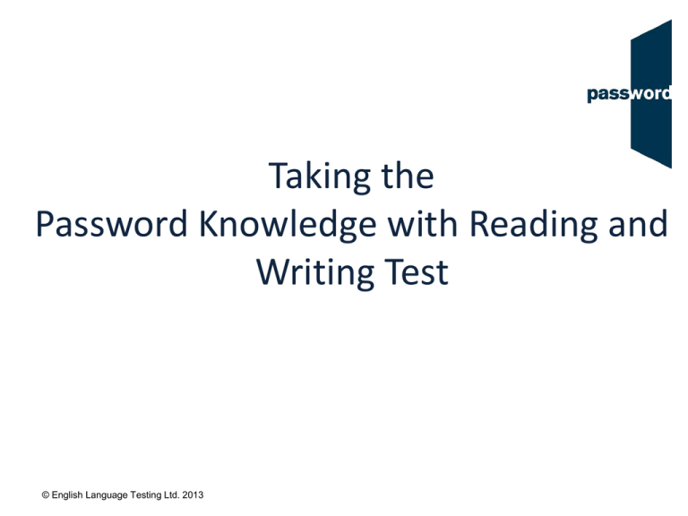Password Test: Knowledge, Reading & Writing Prep