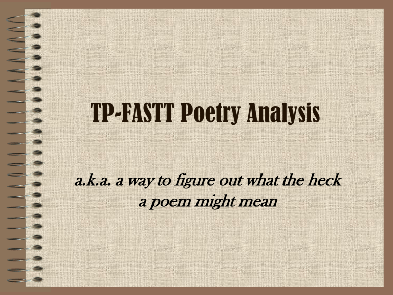 TP-FASTT Poetry Analysis Guide