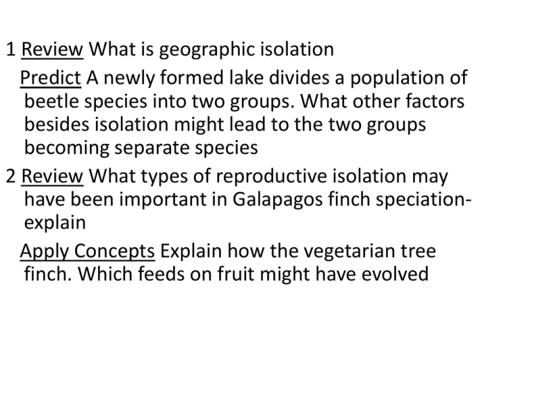 Speciation: Geographic & Reproductive Isolation in Evolution