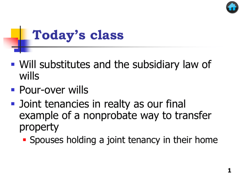 Will Substitutes & Nonprobate Transfers: Estate Planning