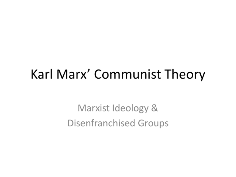 Karl Marx` Communist Theory