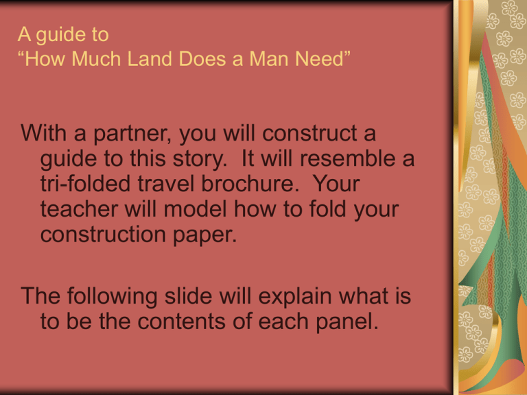 "How Much Land Does a Man Need" Brochure Guide