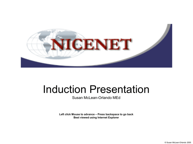 NICENET Induction Presentation: Online Learning Guide